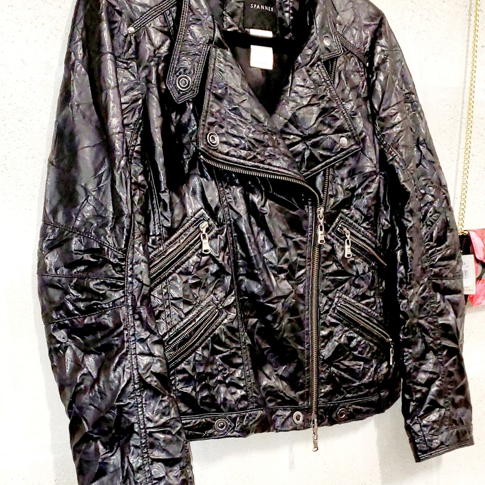 Spanner 80's Vintage Crushed Pvc Polyurethane Jacket - Gem